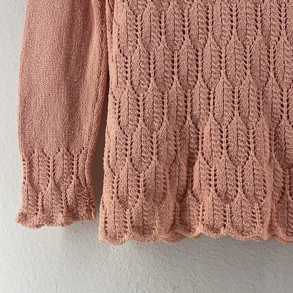 Handmade | Sweaters | Vtg 7s Balletcore Hand Knit Sweater Pink M Clean ...